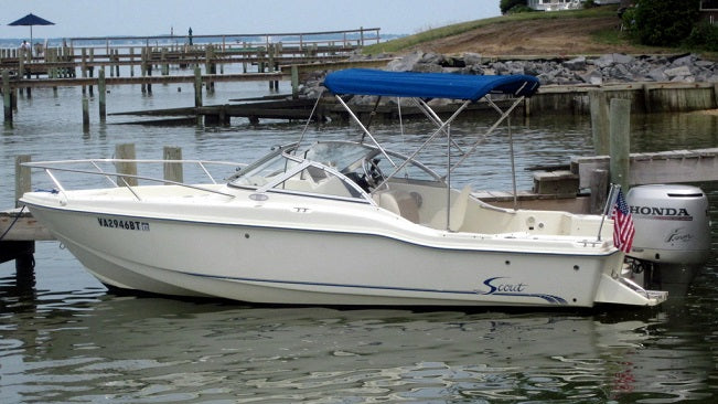 Scout Boats 202 Dorado Sunbrella Dubonnet Tweed Bimini Canvas w/ Boot ...